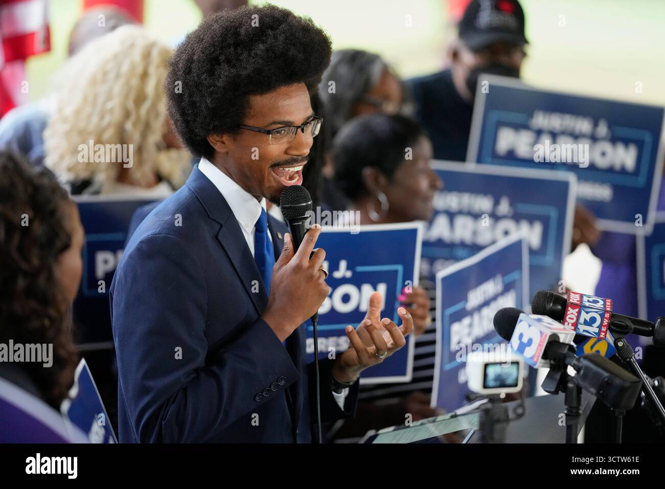 State Rep. Justin J. Pearson, D-Memphis, announces his candidacy for U ...