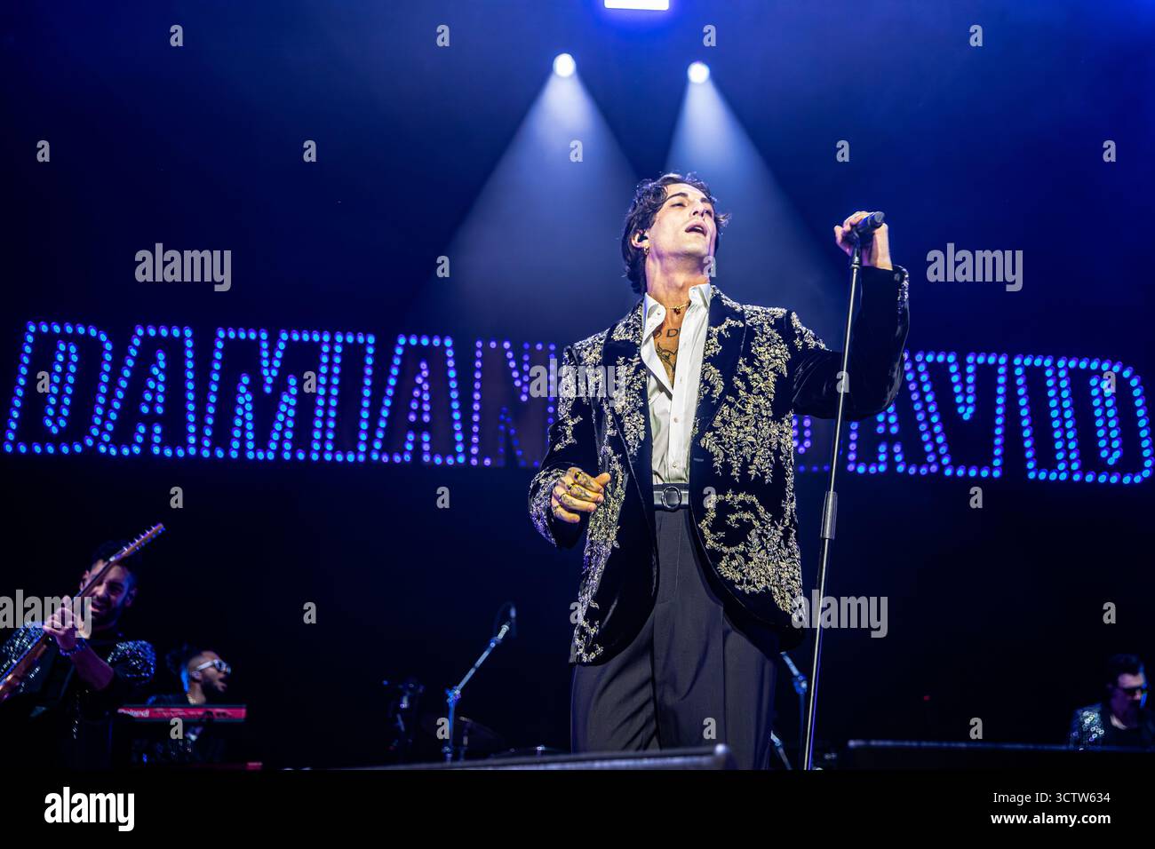 Milan Italy. 07th oct 2025. The Italian singer songwriter DAMIANO DAVID ...