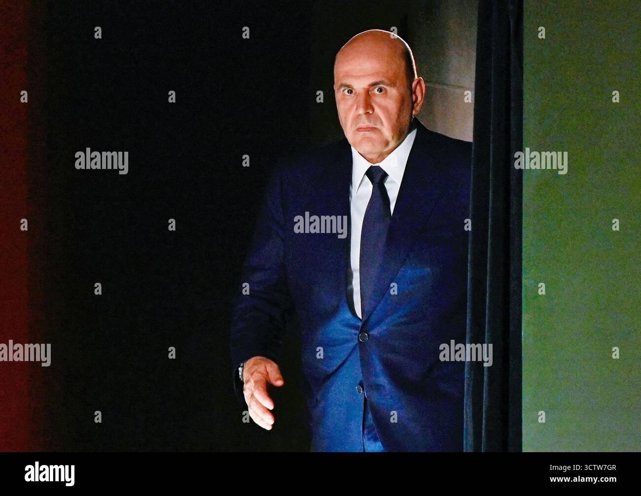 Russian Prime Minister Mikhail Mishustin arrives to attend a plenary ...