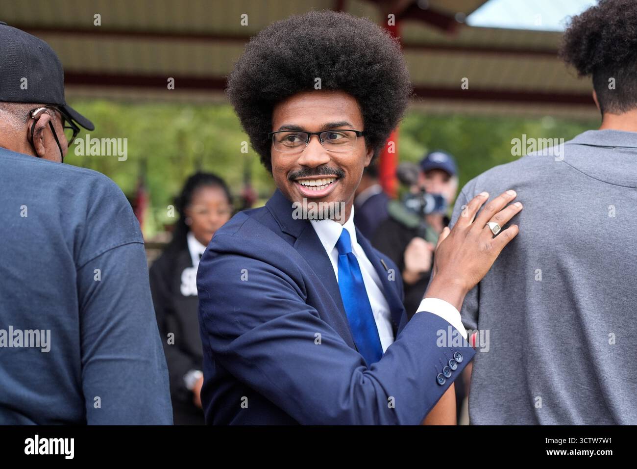 State Rep. Justin J. Pearson, D-Memphis, greets supporters before ...