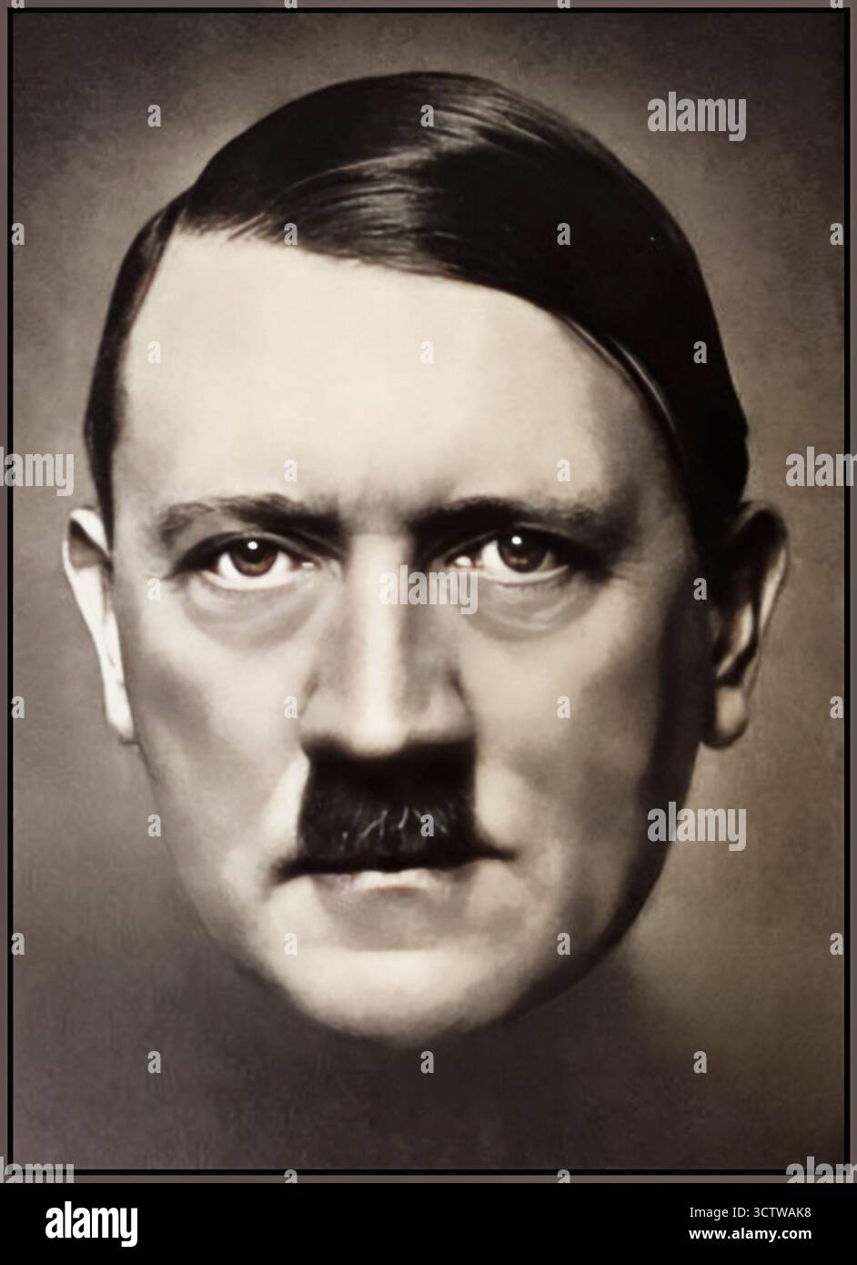Adolf Hitler face only dramatic portrait dark studio background for ...