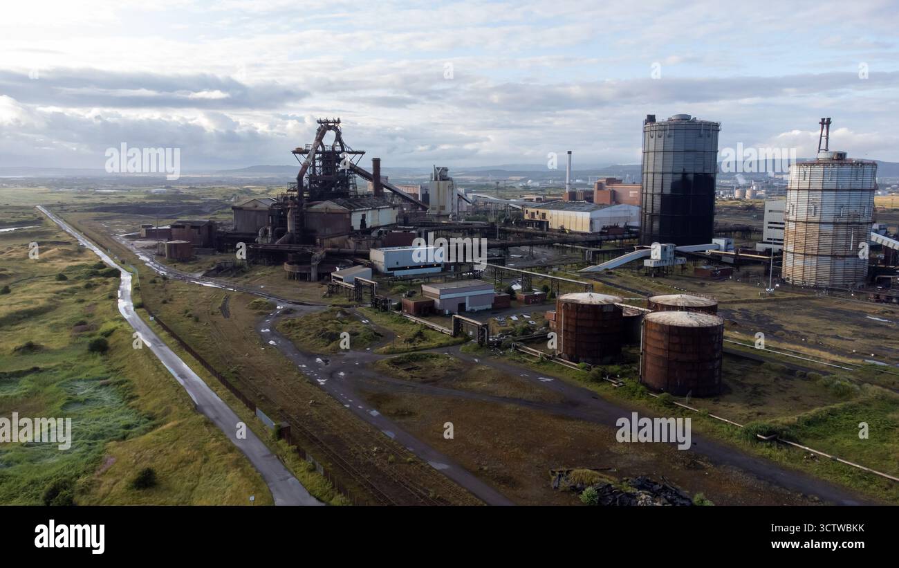 Aerial view of the decommissioned Redcar steelworks Stock Photo - Alamy