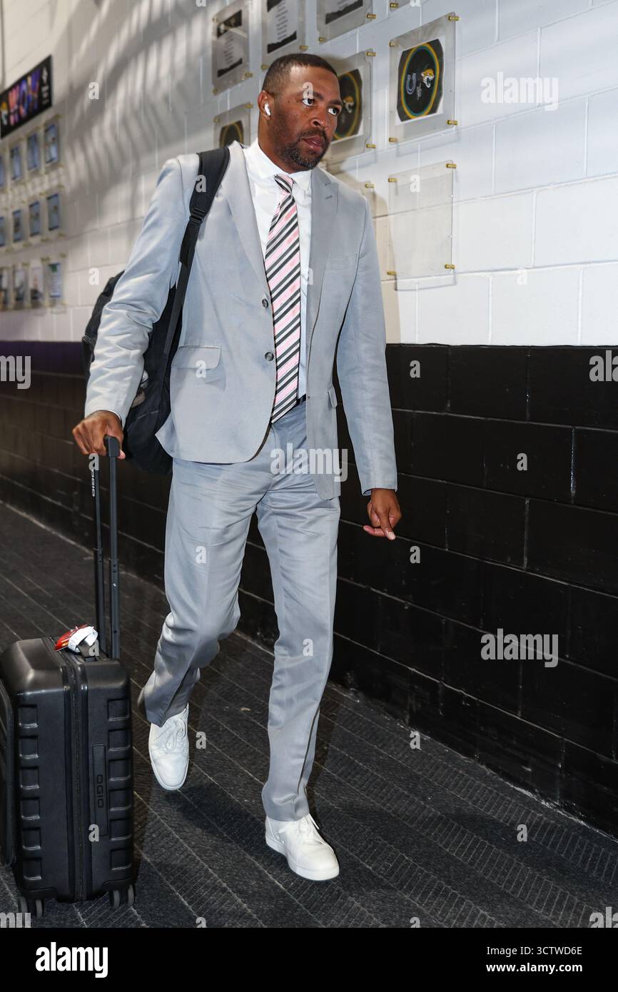 Kansas City Chiefs running backs coach Todd Pinkston arrives at the ...