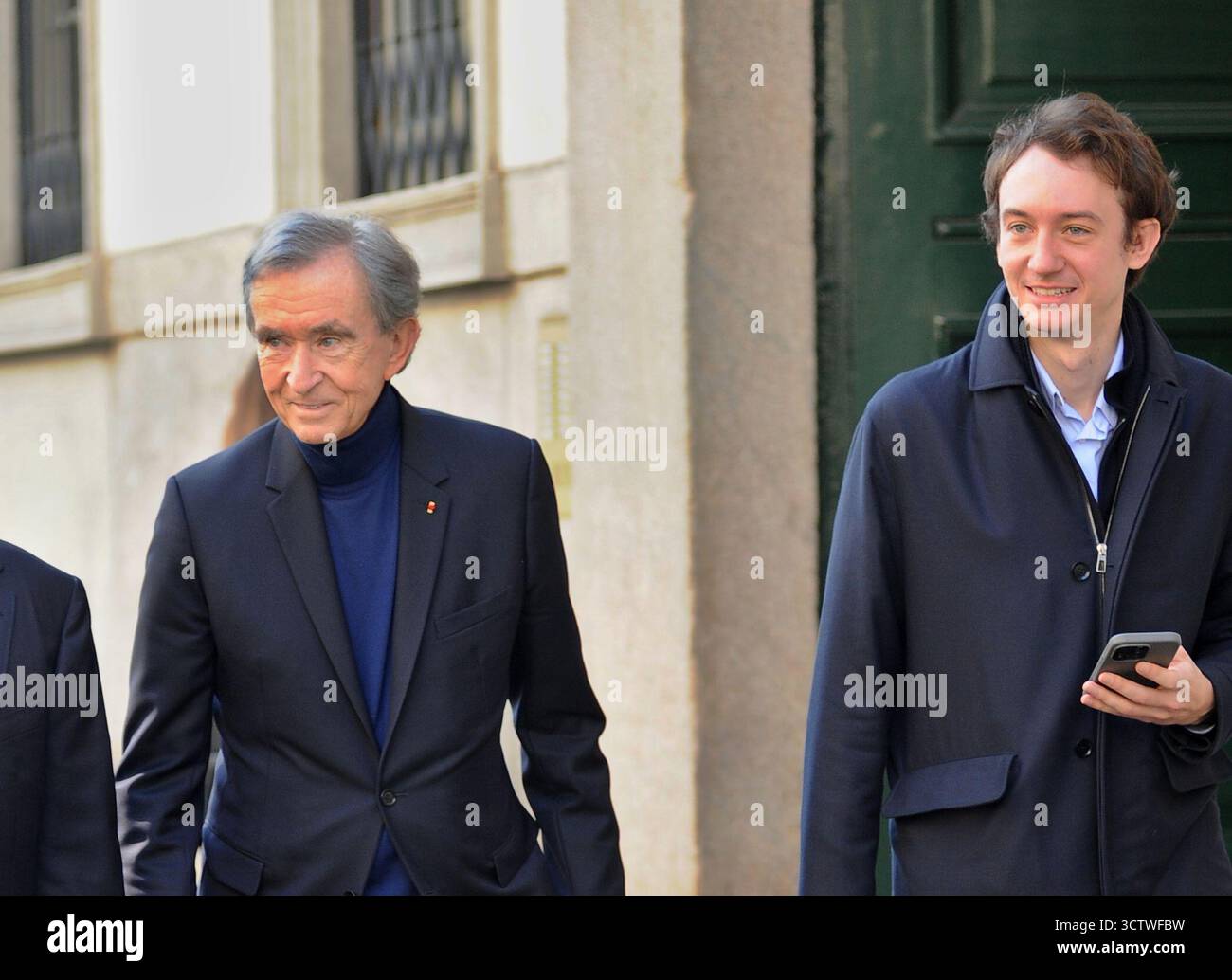 Milan, Bernard Arnault was caught downtown with Frederic, one of his ...