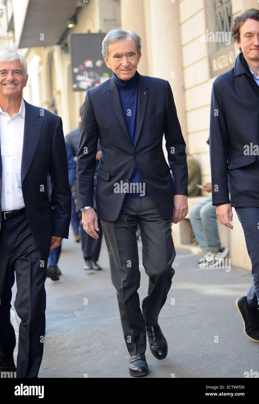 Milan, Bernard Arnault was caught downtown with Frederic, one of his ...