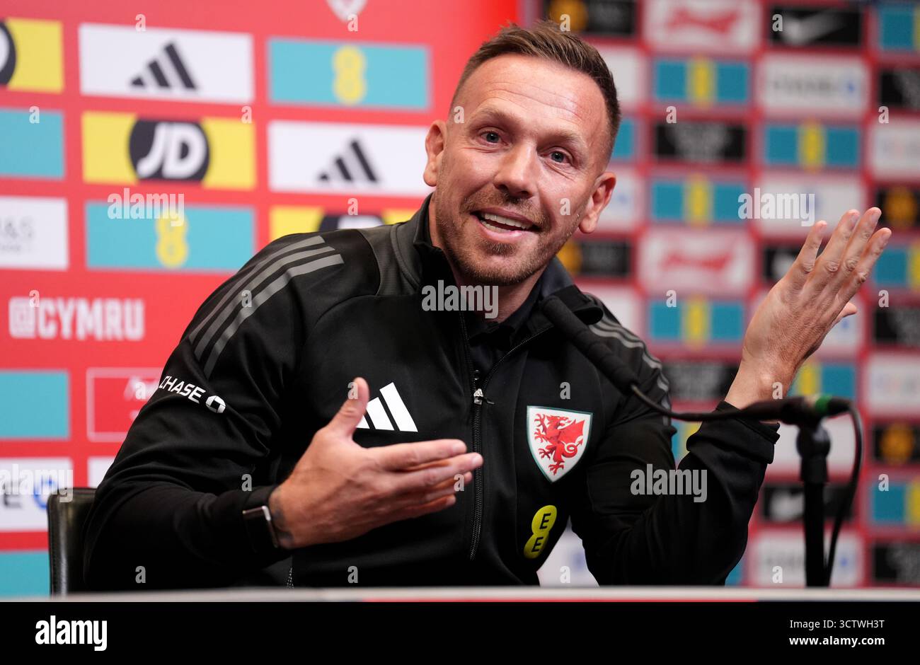 Wales manager Craig Bellamy during a press conference at Wembley ...