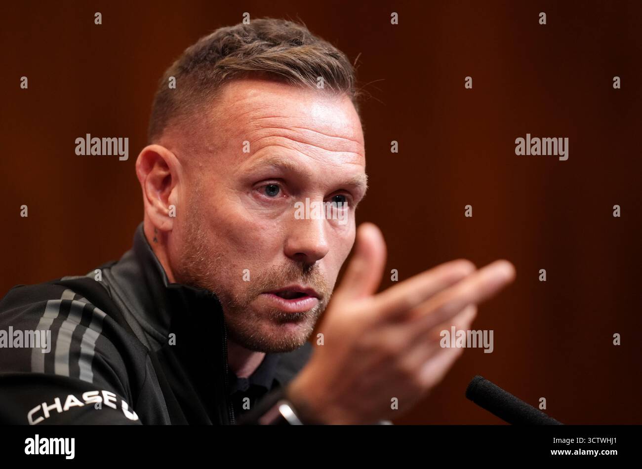 Wales manager Craig Bellamy during a press conference at Wembley ...