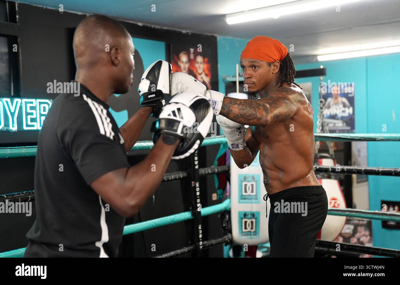 Anthony Yarde during a training session at Dennis & Dyer Boxing Academy ...