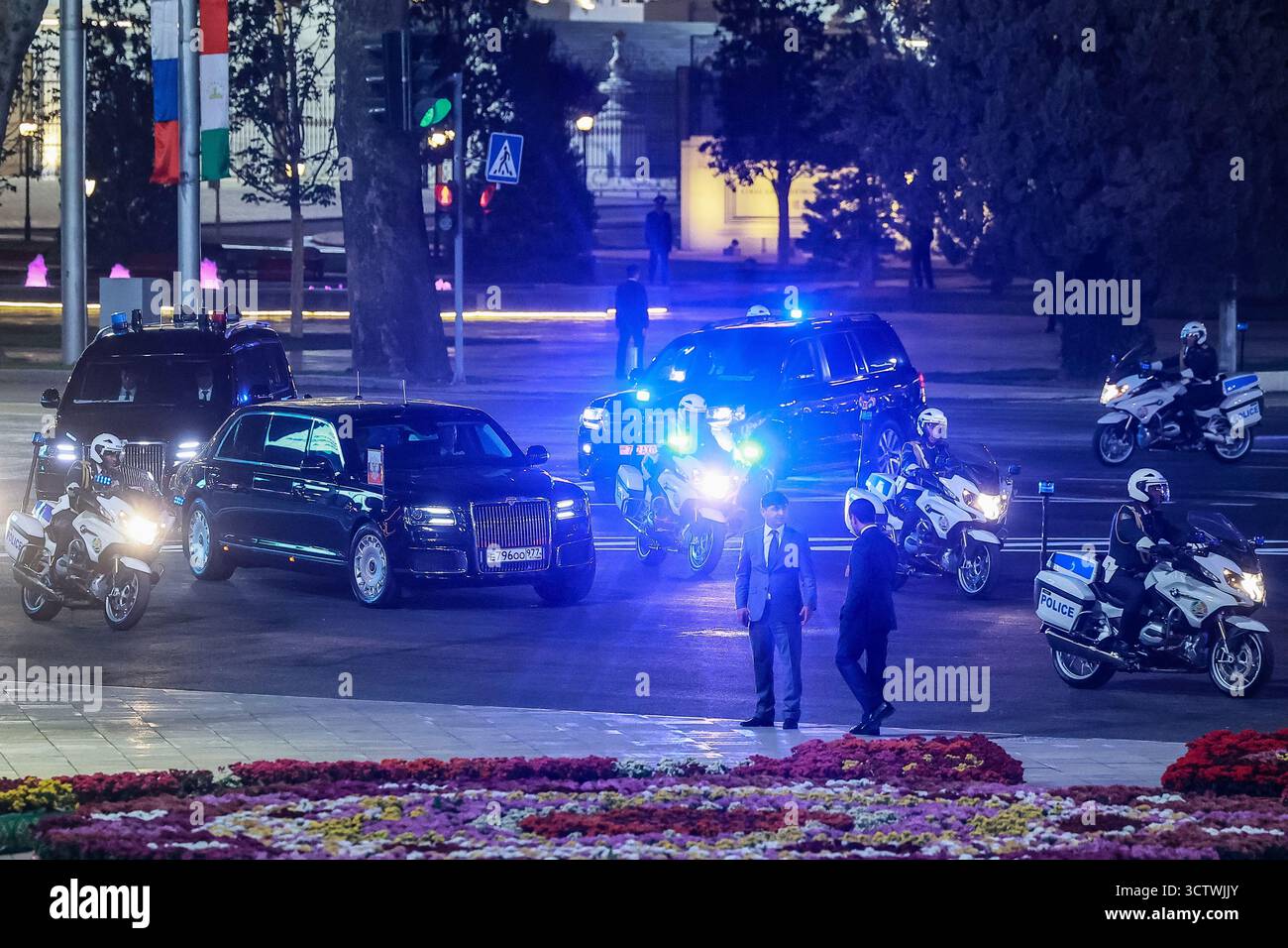 An Aurus Senat limousine carrying Russian President Vladimir Putin ...