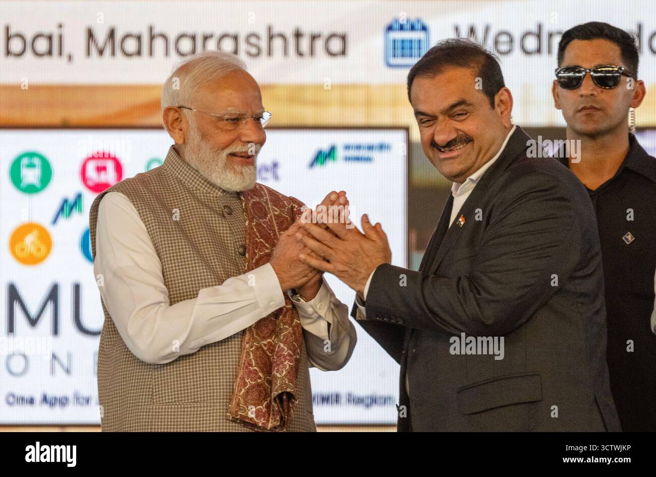NAVI MUMBAI, INDIA - OCTOBER 8: Prime Minister Narendra Modi with ...