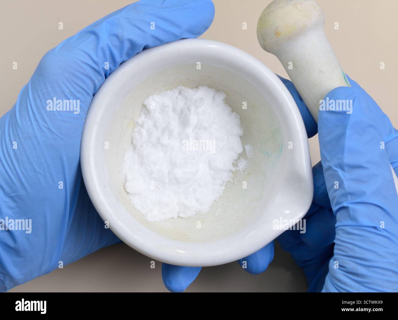 Potassium bitartrate, also known as potassium hydrogen tartrate, with ...