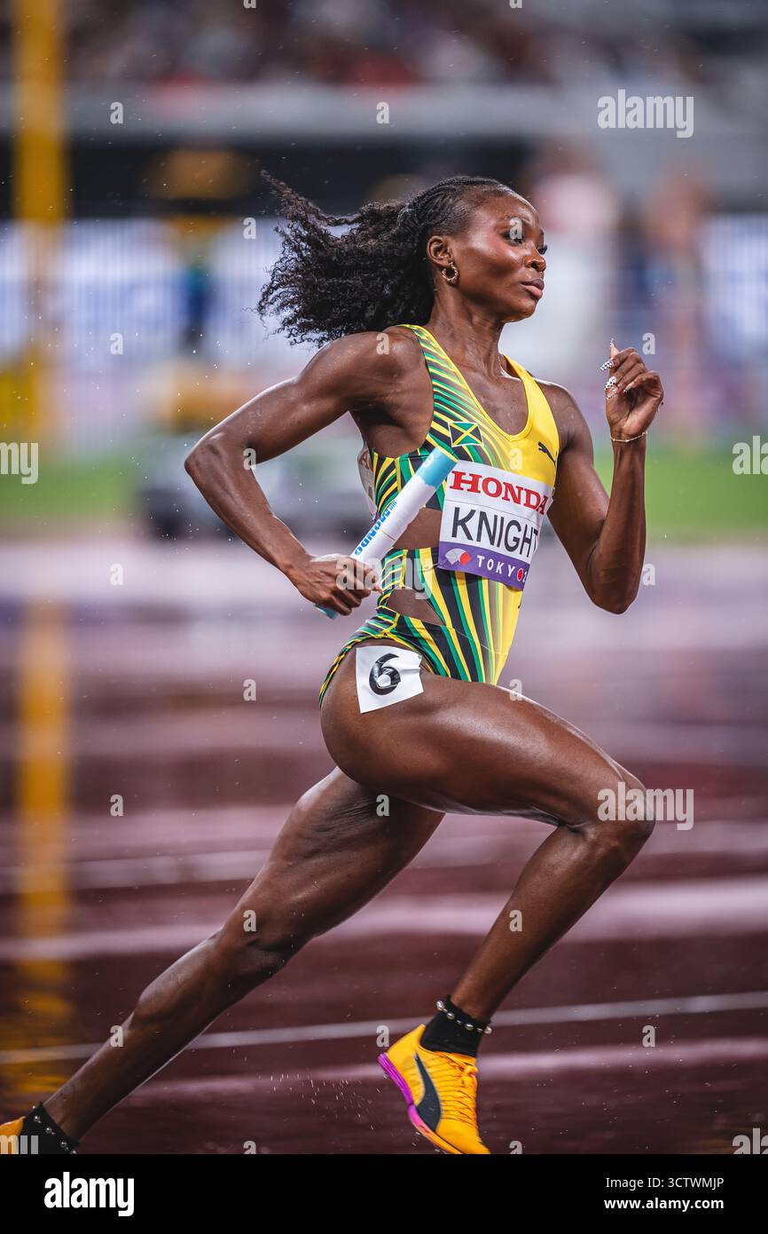 Andrenette Knight participating in the World Athletics Championships in ...
