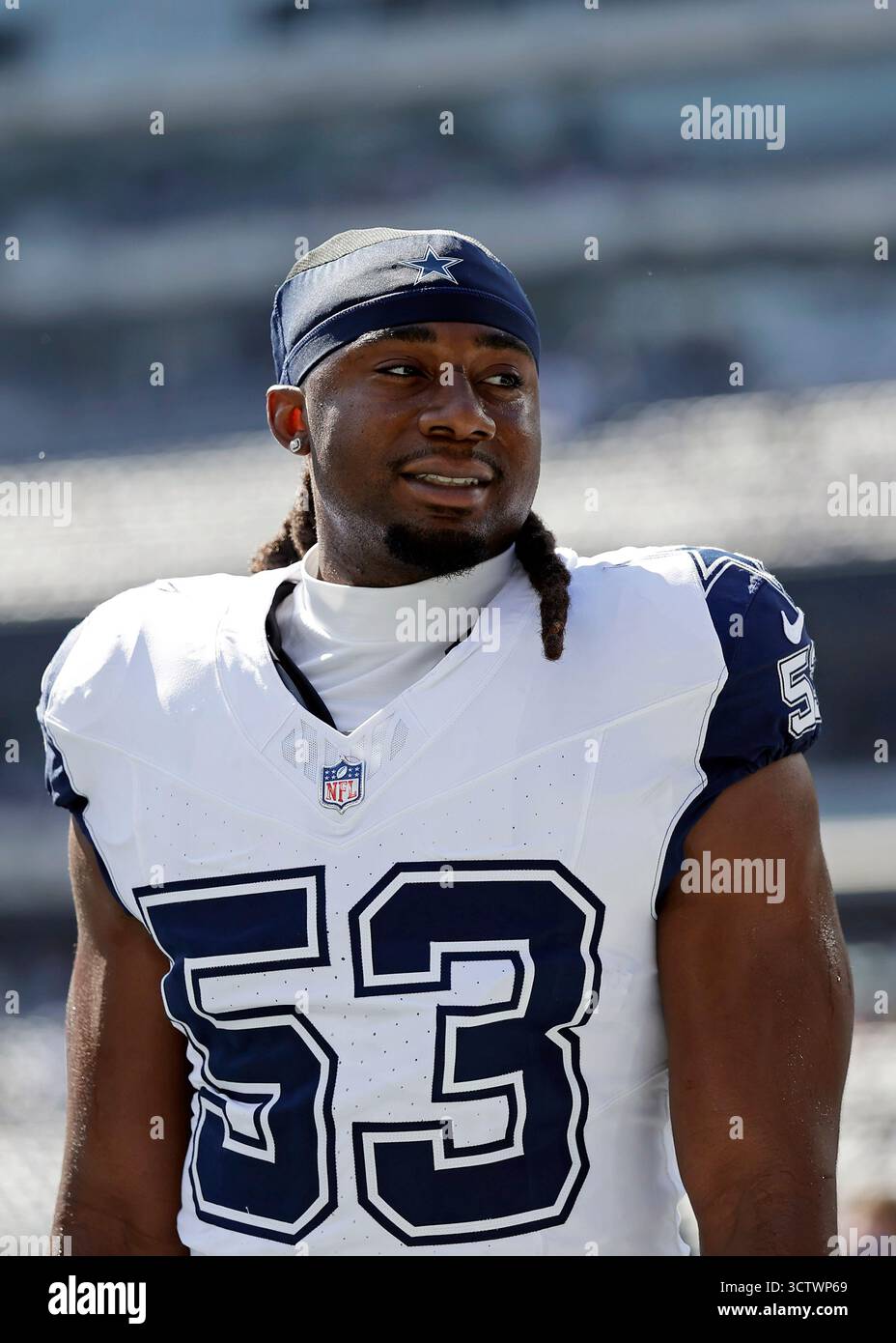 Dallas Cowboys defensive end James Houston (53) warms up before an NFL ...