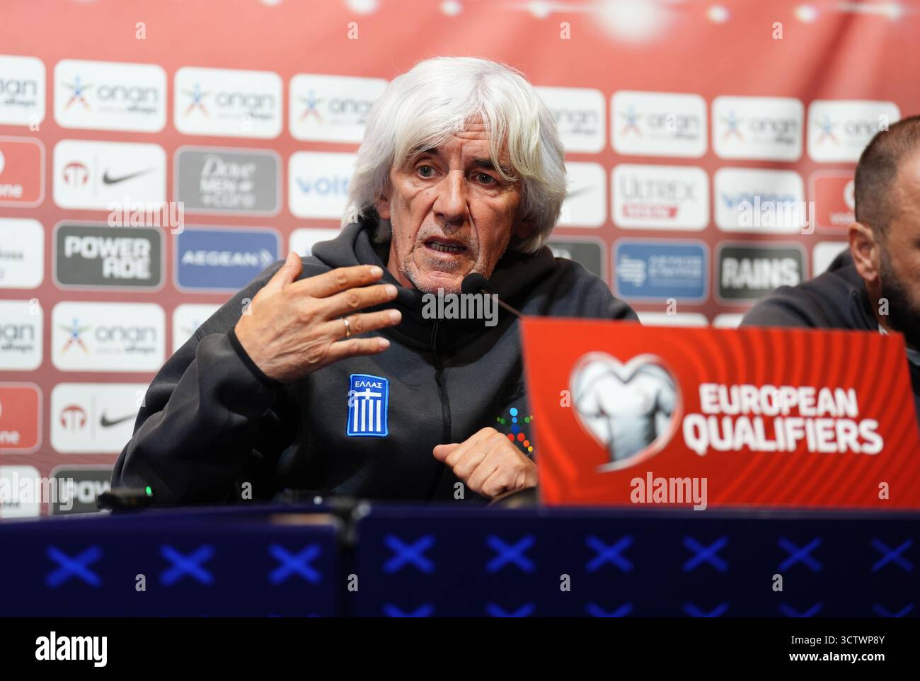 Greece manager Ivan Jovanovic during a press conference at Hampden Park ...