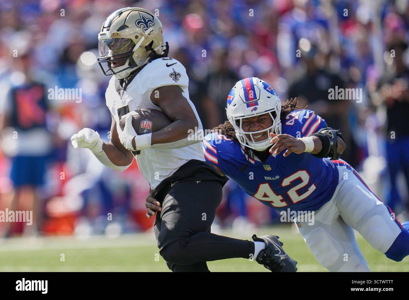 New Orleans Saints running back Kendre Miller (5) carries past Buffalo ...