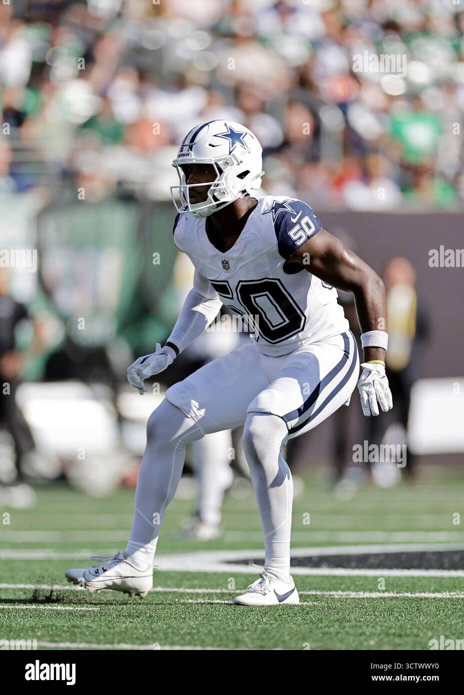 Dallas Cowboys linebacker Shemar James (50) defends during an NFL ...