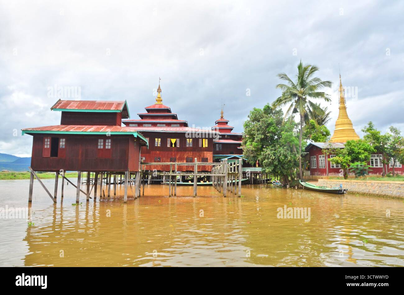 Nga Phe Chaung Monastery also known as the "cat jumping monastery" the ...