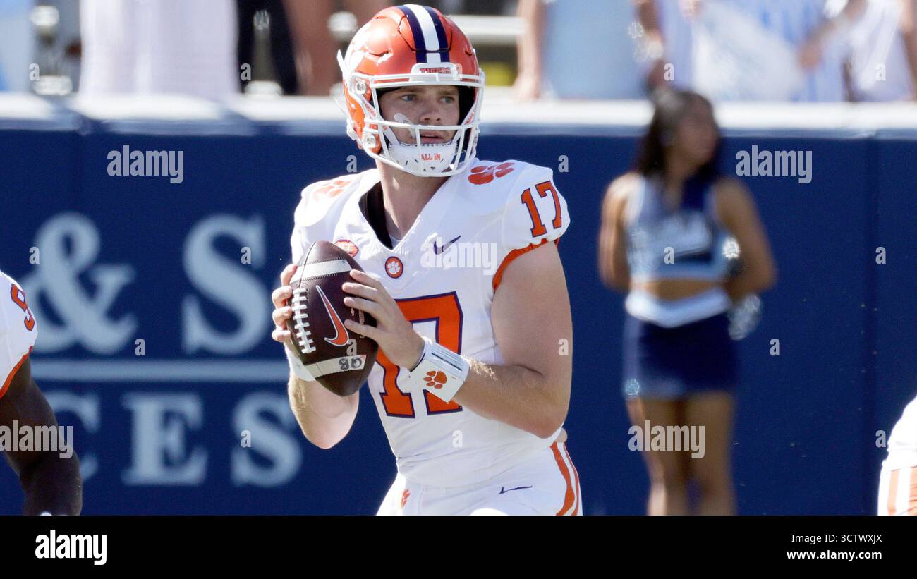 Clemson quarterback Christopher Vizzina (17) looks to pass during the ...