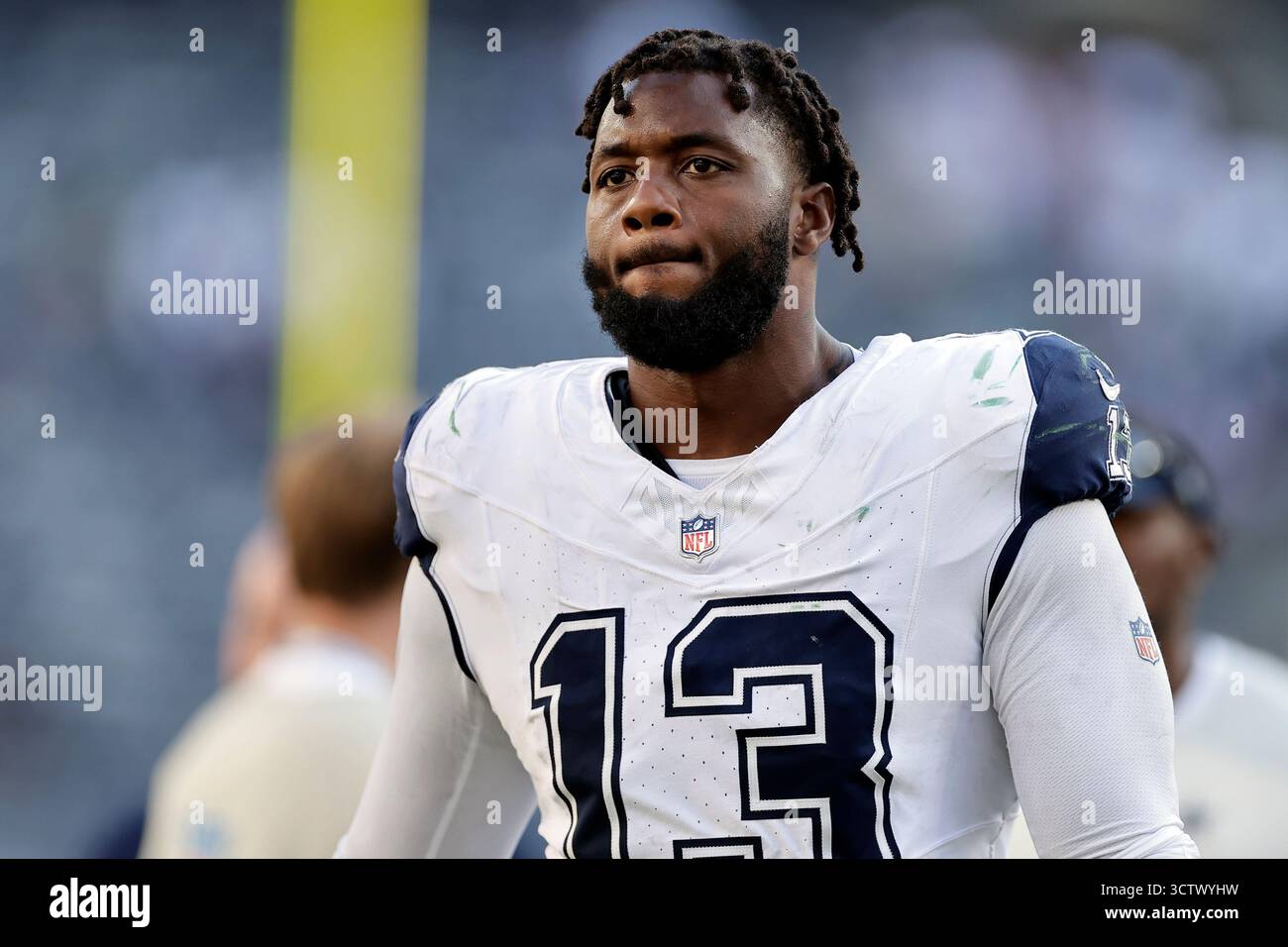 Dallas Cowboys defensive end Dante Fowler Jr. (13) runs off the field ...