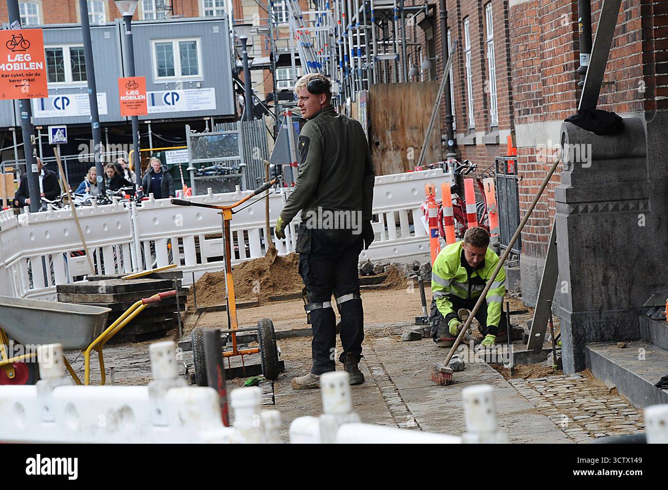 Copenhagen/ Denmark/08th..OCTOBER 2025/ foodpath stone povement work in ...