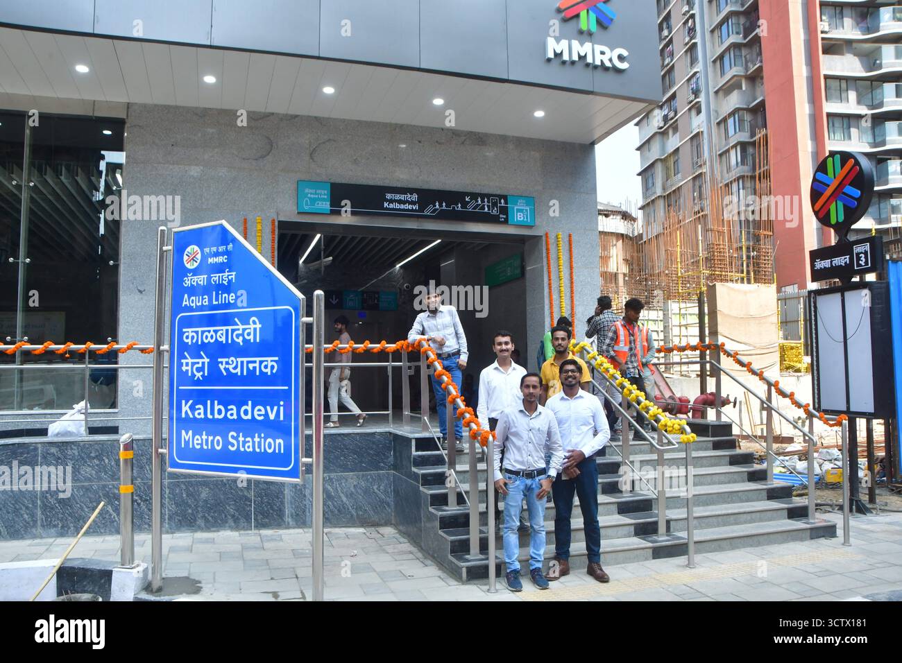 MUMBAI, INDIA - OCTOBER 8: A view of Kalbadevi Metro-3 station ready ...