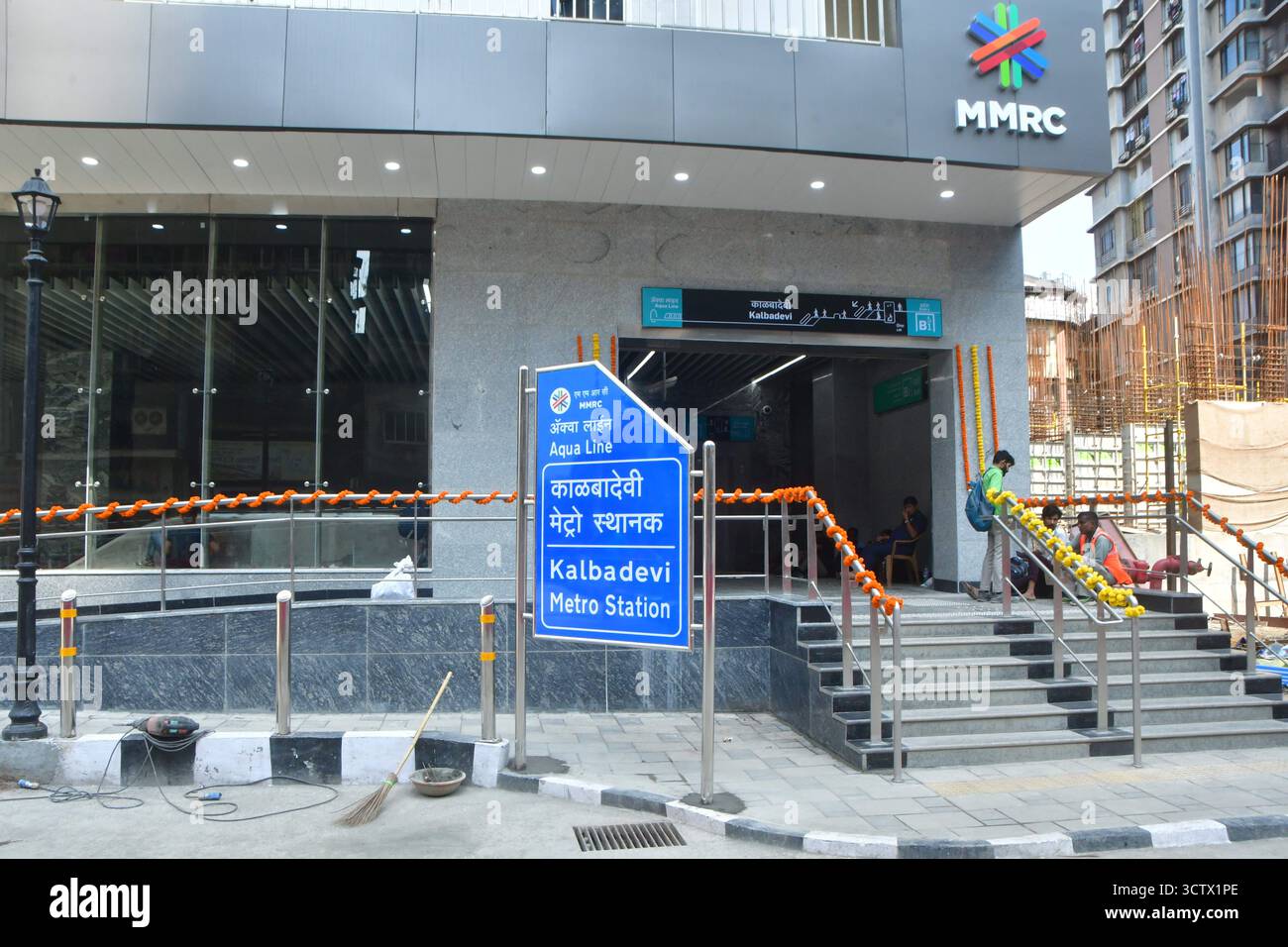 MUMBAI, INDIA - OCTOBER 8: A view of Kalbadevi Metro-3 station ready ...