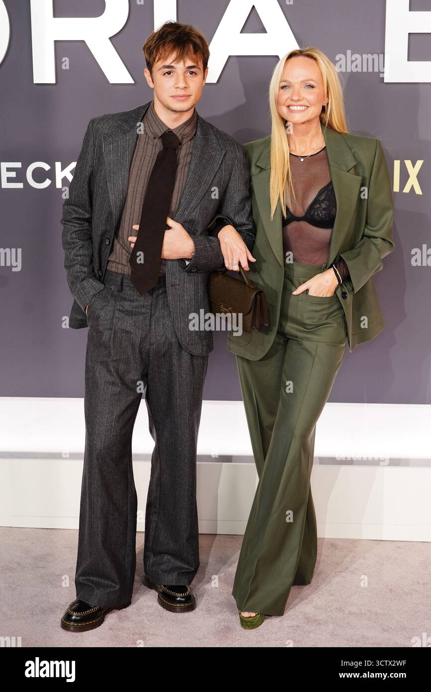 Beau Lee Jones and Emma Bunton attending the world premiere of the ...