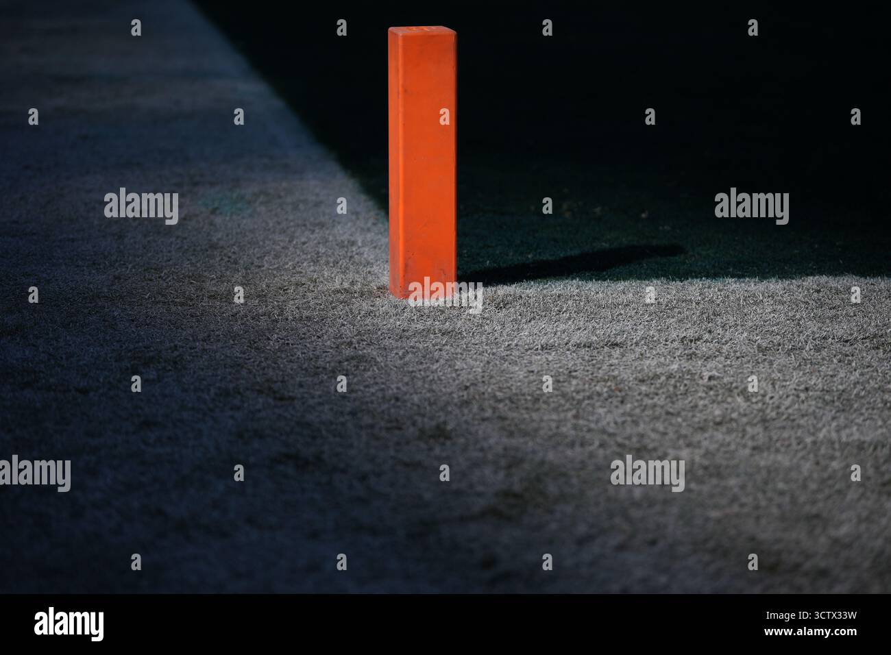 An endzone marker is seen during an NFL football game between the ...
