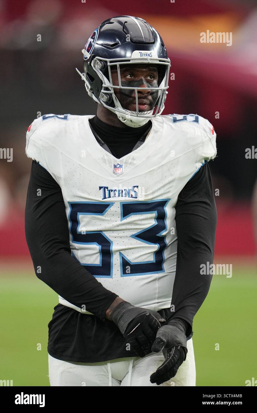 Tennessee Titans linebacker Jihad Ward (53) during an NFL football game ...