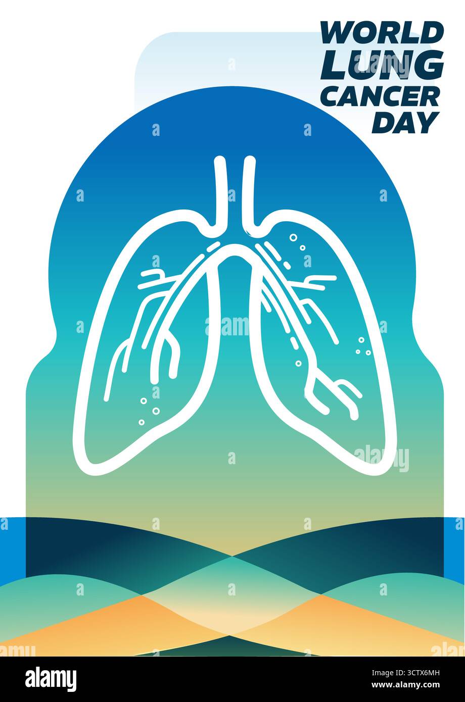 World lung cancer day awareness banner with human organs illustration ...