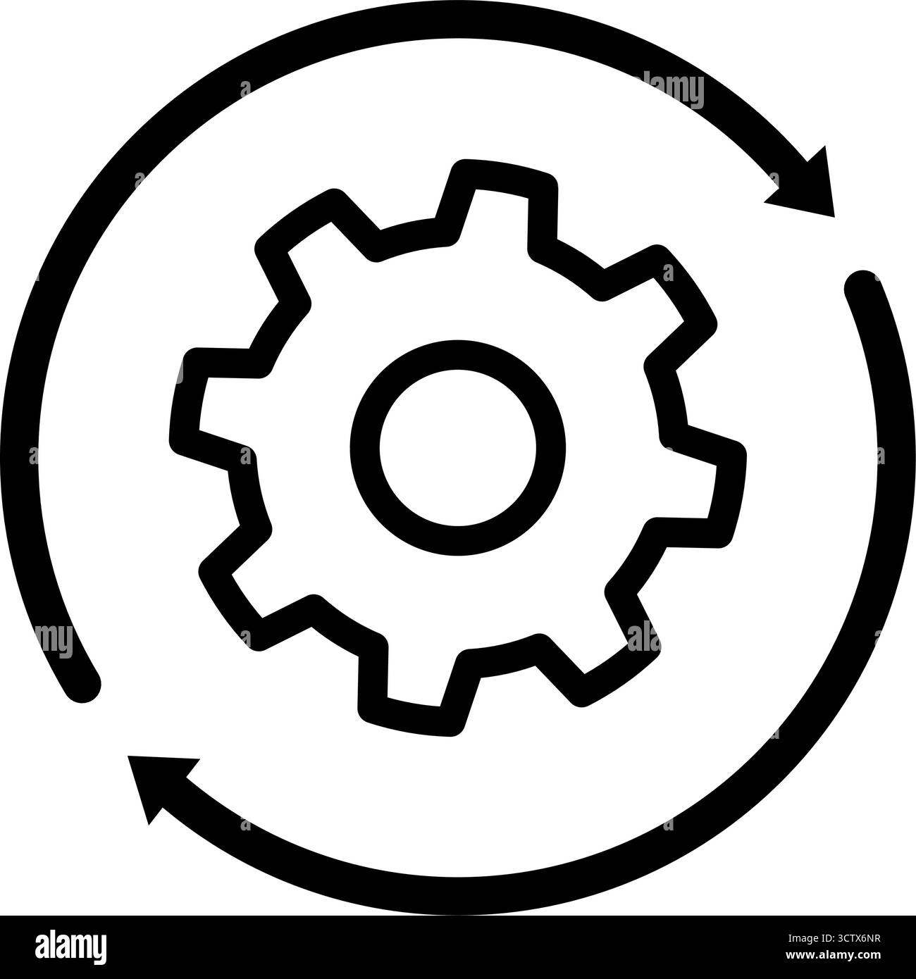 Gear arrows icon outline Stock Vector Images - Alamy