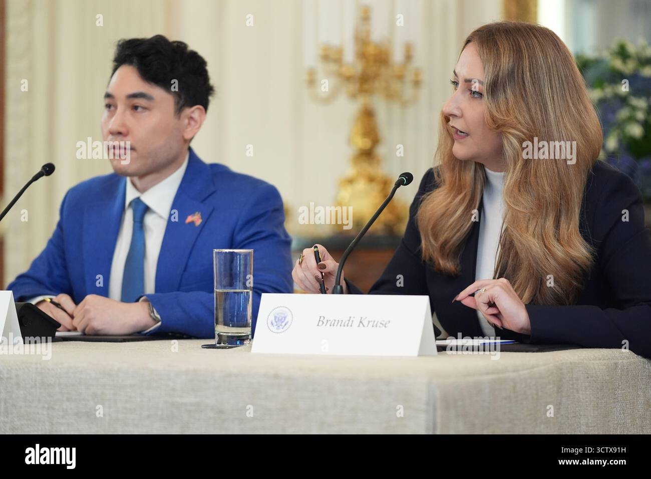 Brandi Kruse speaks during a roundtable meeting on antifa with ...