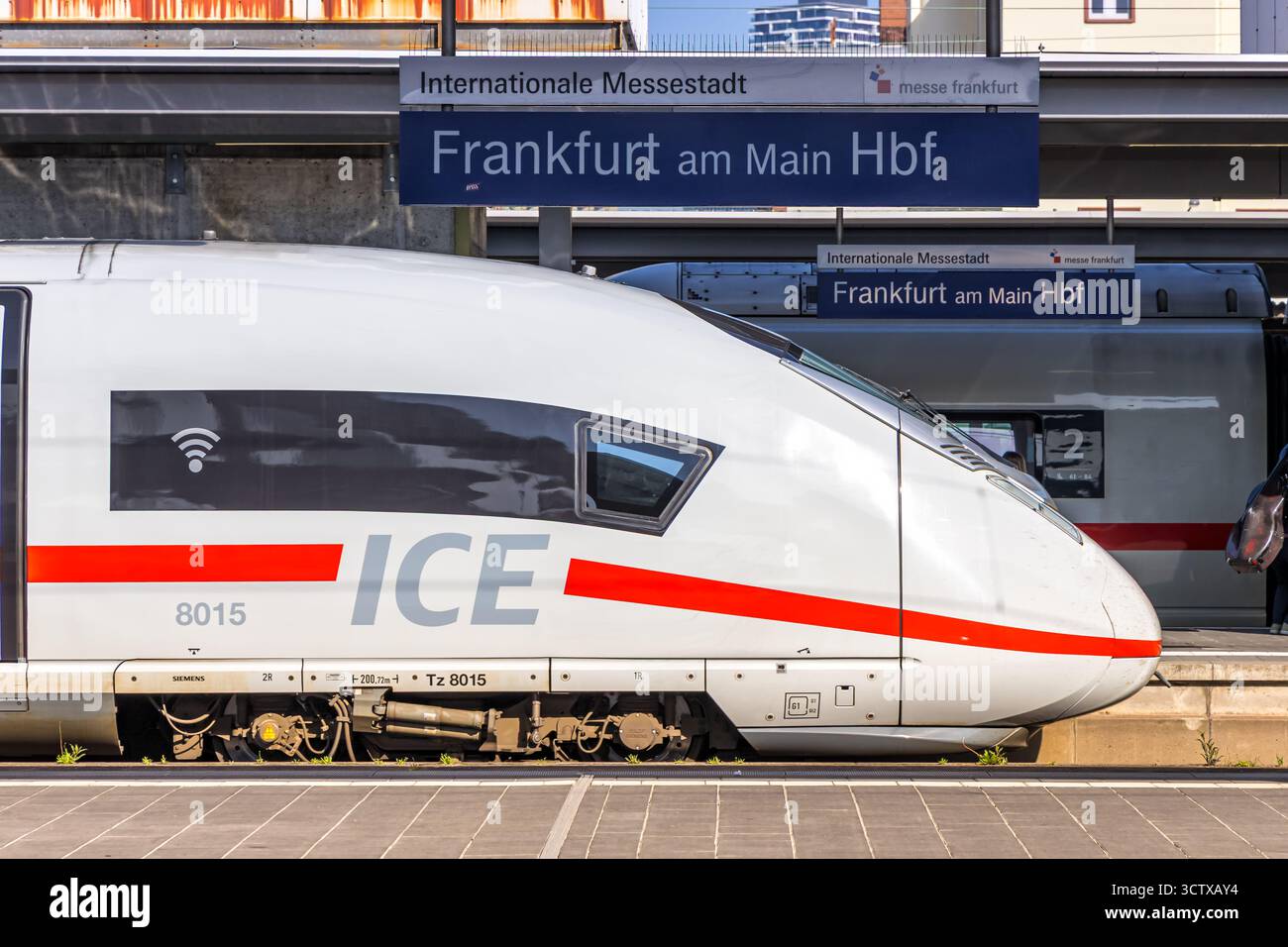 Frankfurt, Germany - April 11, 2025: Locomotive of an ICE 3 high-speed ...