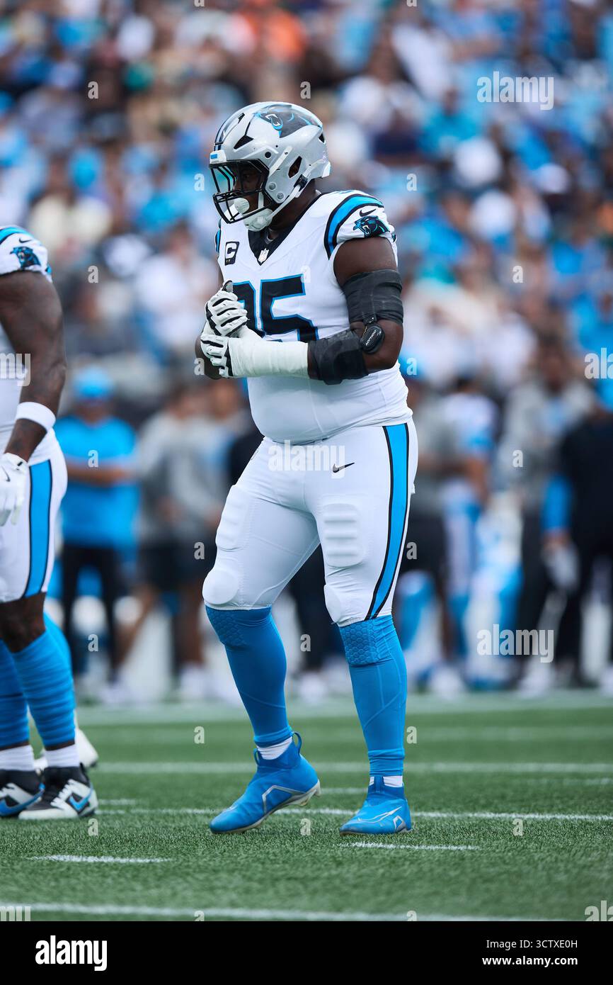 Carolina Panthers defensive end Derrick Brown (95) lines up on defense ...