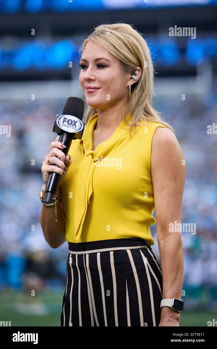 Fox Sports sideline reporter Jen Hale looks into the camera prior to an ...