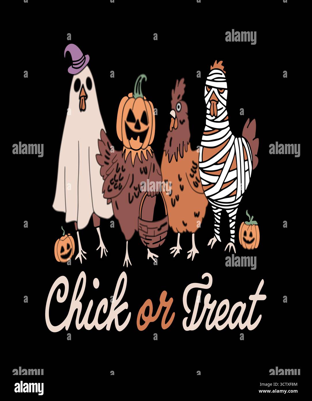 Love halloween chicken collect candy vector vectors hi-res stock ...