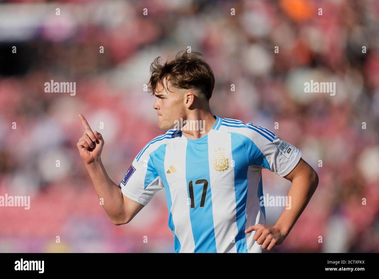 Argentina's Mateo Silvetti celebrates scoring his side's fourth goal ...