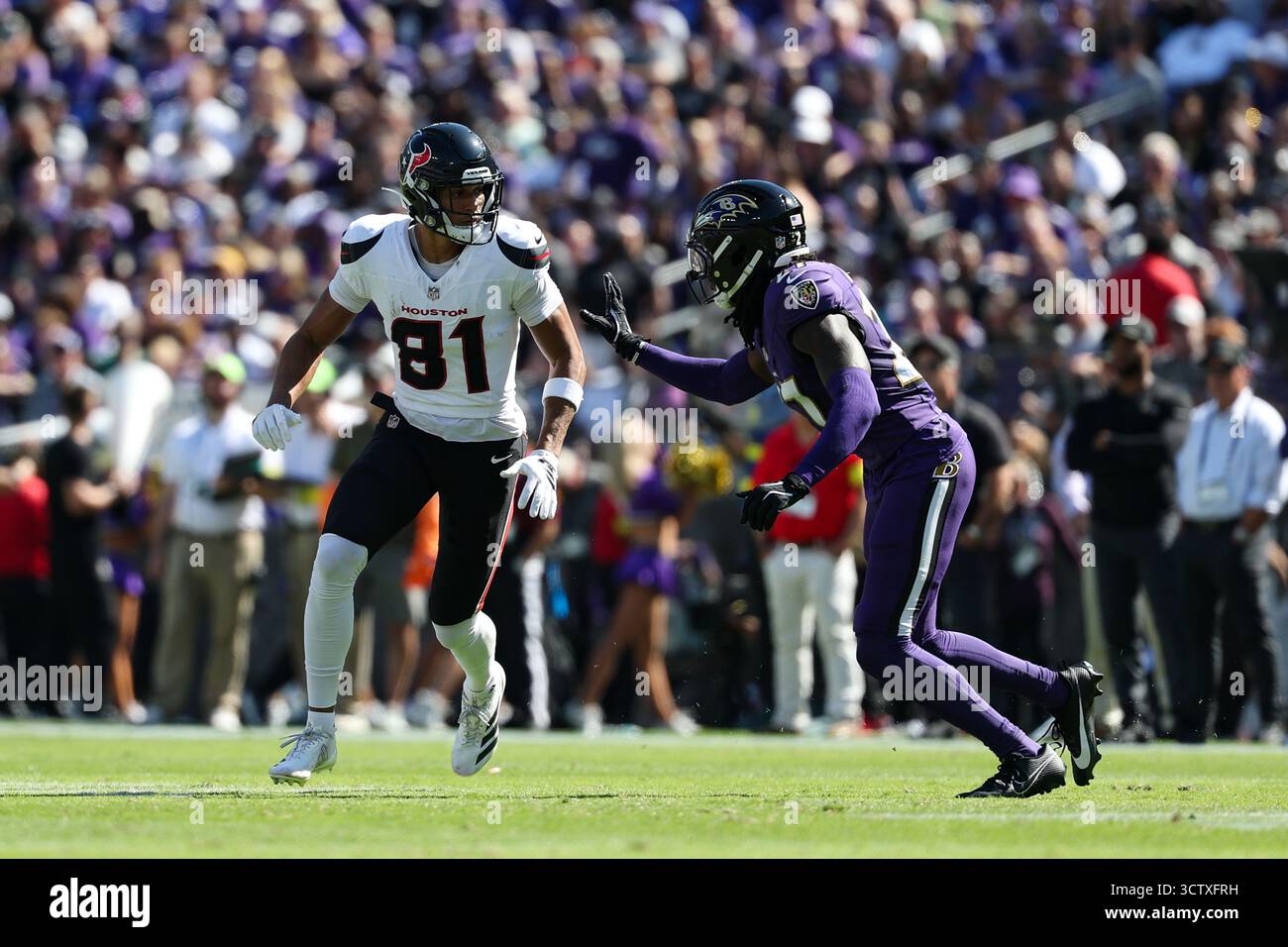 Houston Texans wide receiver Jayden Higgins (81) in action against ...