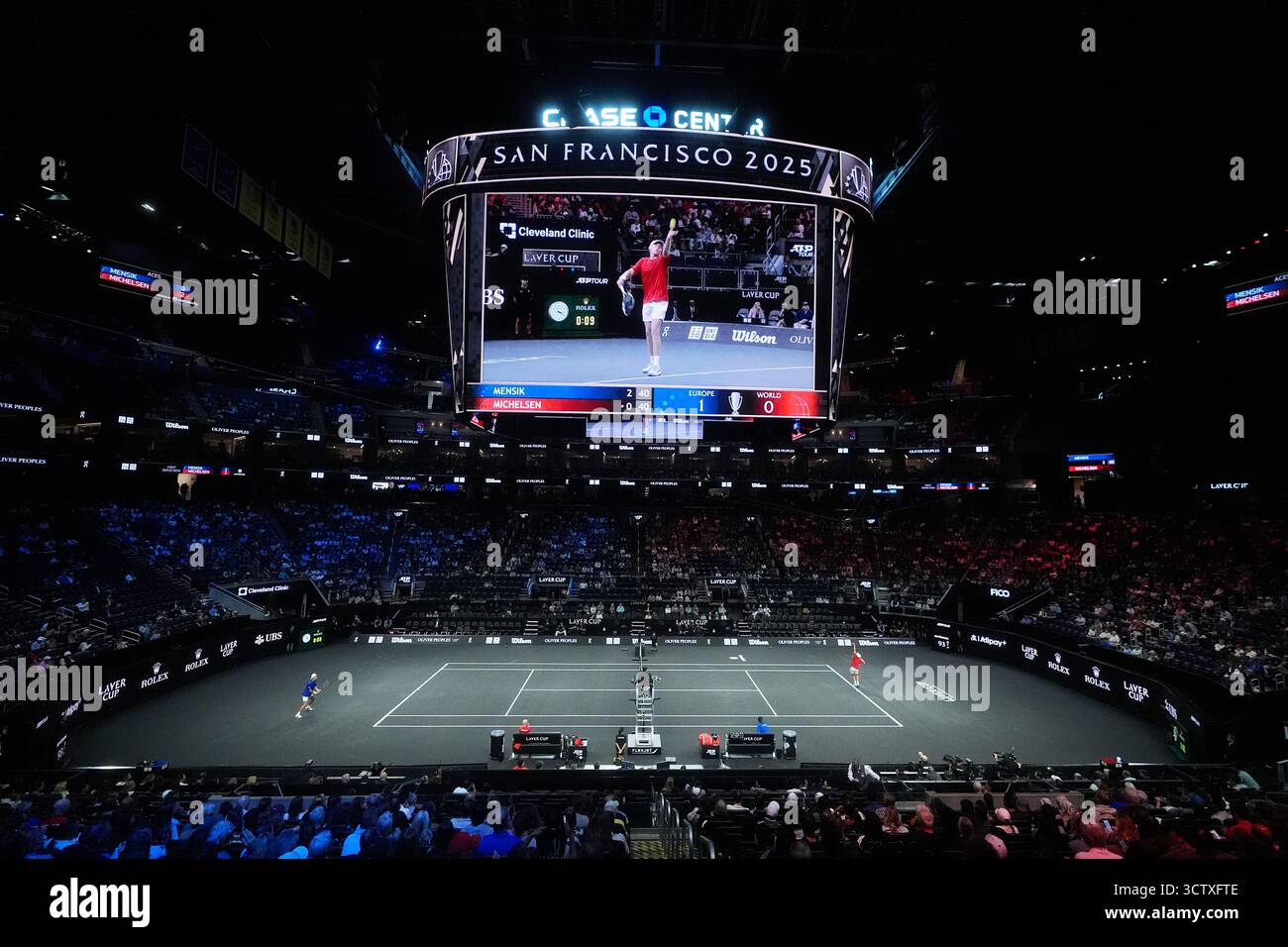 Fans at Chase Center watch matches on the first day of the Laver Cup ...