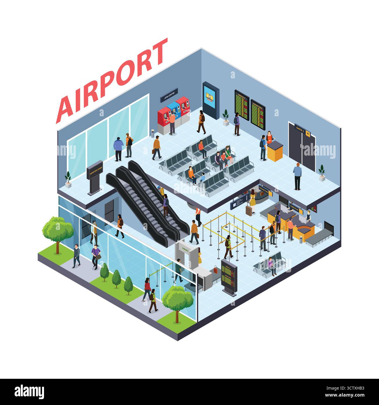 Passenger terminal interior Cut Out Stock Images & Pictures - Alamy