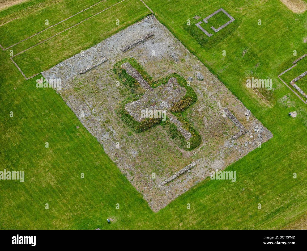Top-down view showing the stone foundations of the monumental arch at ...