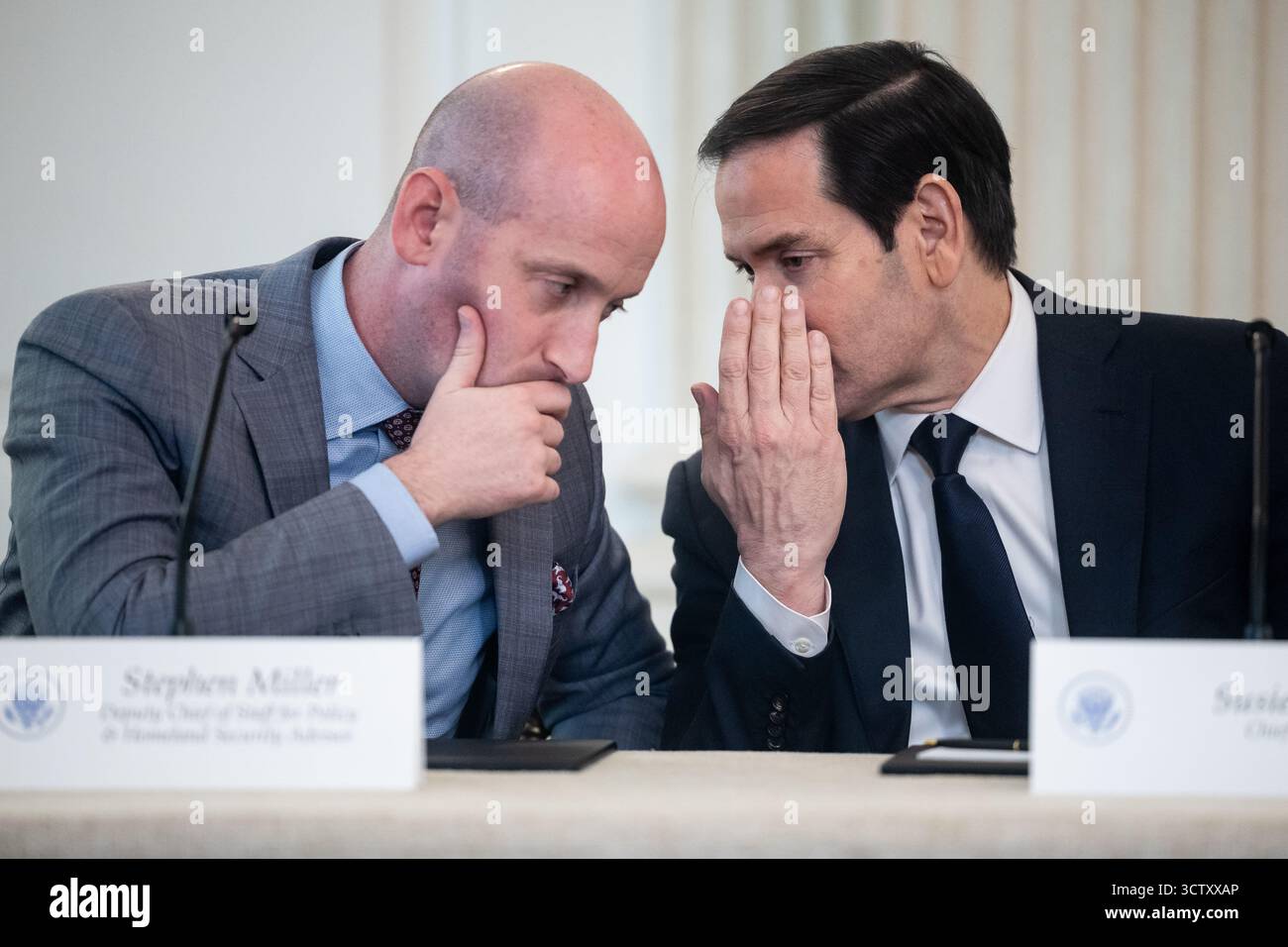 White House Deputy Chief of Staff Stephen Miller and Secretary of State ...