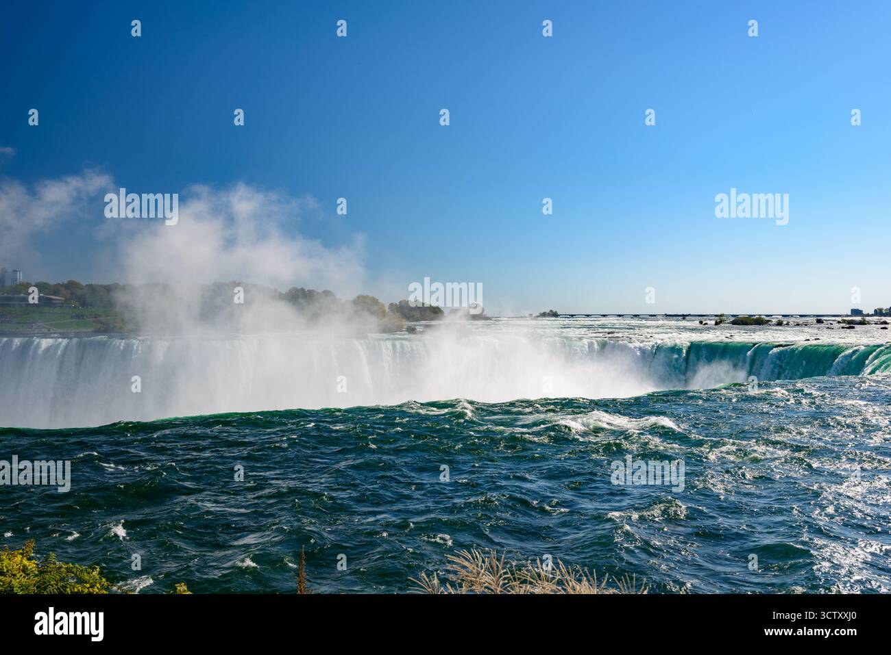 At the top of the Canadian Horseshoe waterfall. A breathtaking view of ...