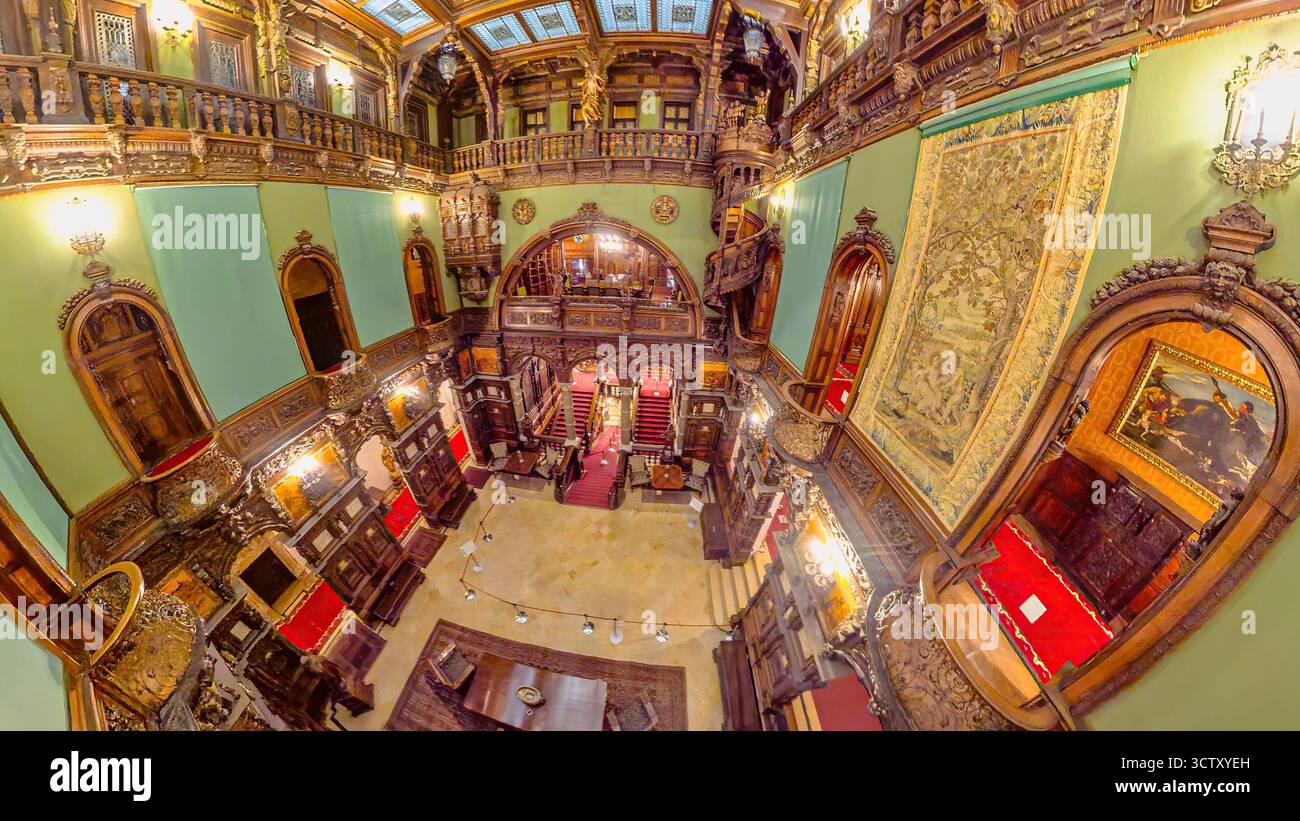 Transylvania, Romania -Aug 25, 2025: Peles Castle interior showing the ...