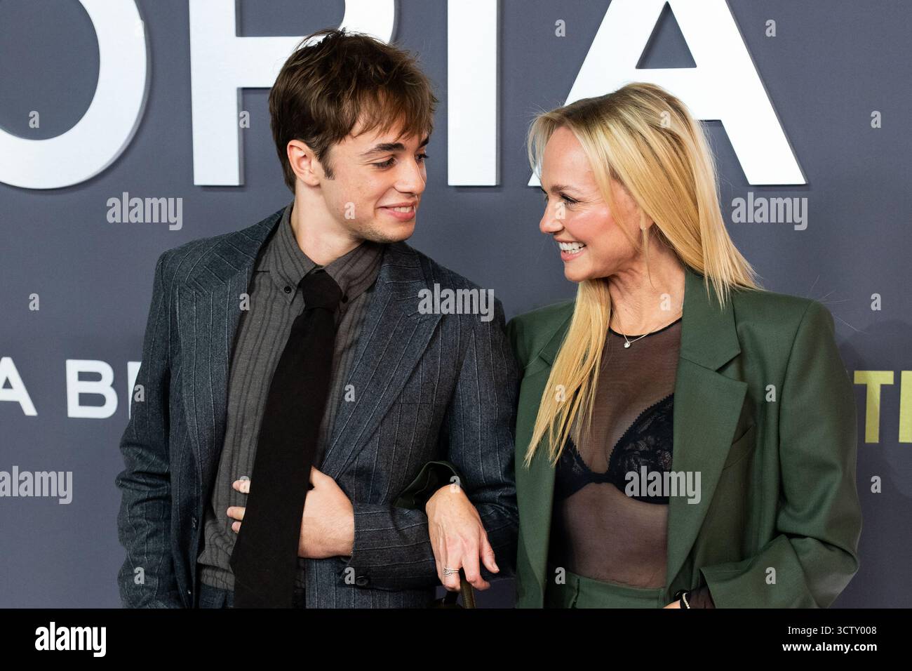 Beau Bunton Jones, left, and Emma Bunton pose for photographers upon ...