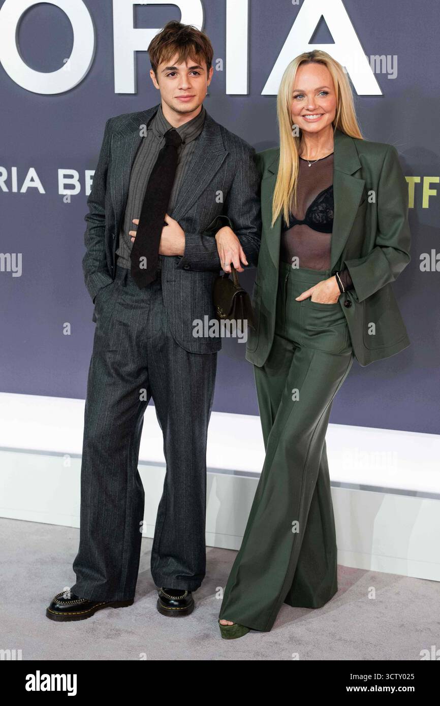 Beau Bunton Jones, left, and Emma Bunton pose for photographers upon ...