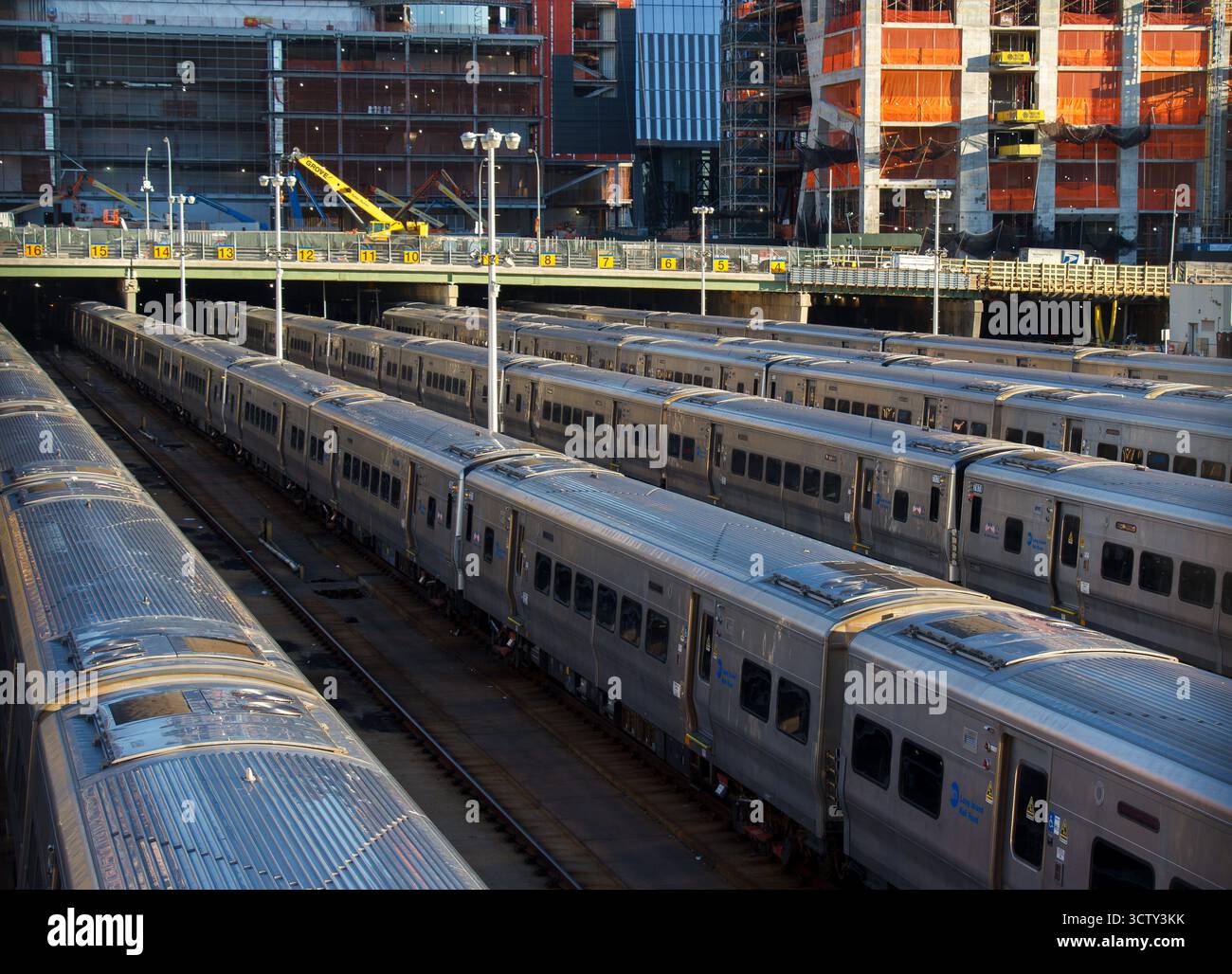 The MTA West Side yard subway trains in Hudson Yards, Manhattan, New ...