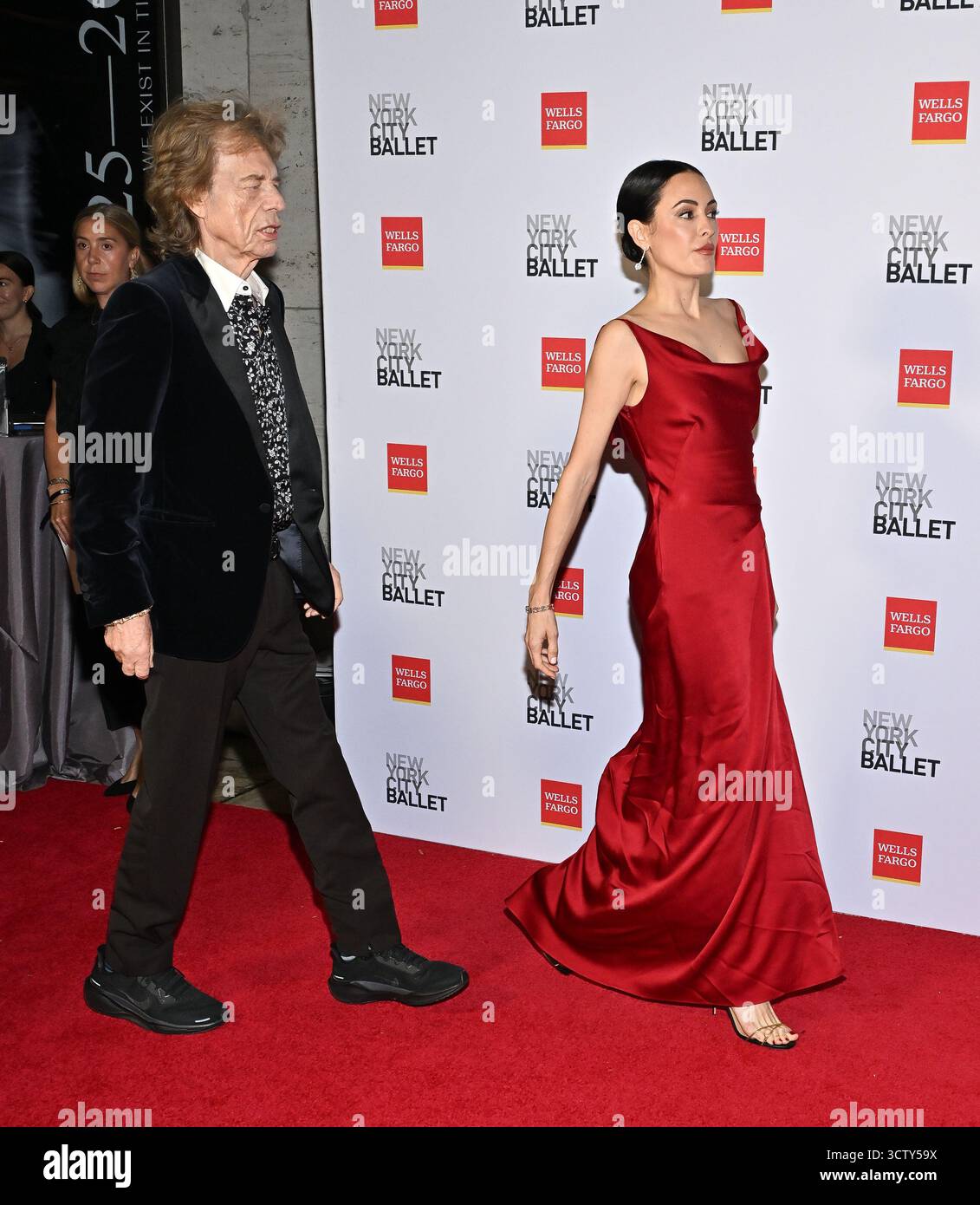 Mick Jagger, left, and Melanie Hamrick attend the New York City Ballet ...