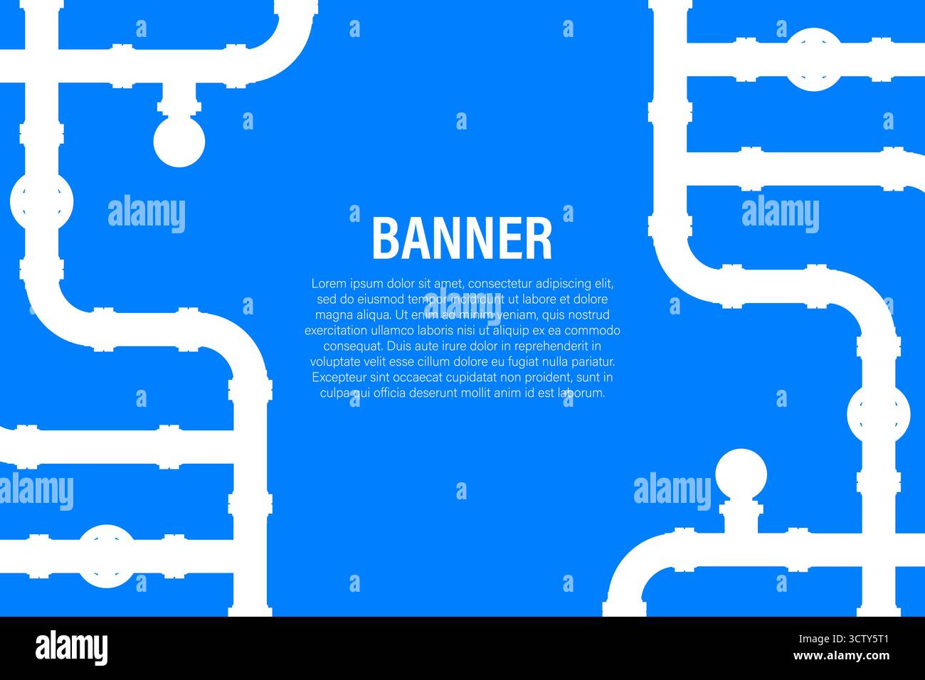 White industrial pipes network creating connection banner Stock Vector ...