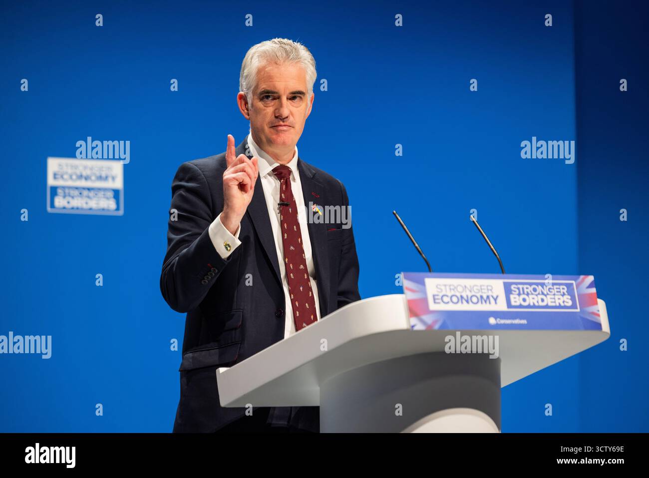 Manchester, UK. 07 OCT, 2025. speaks from the main stage on day three ...